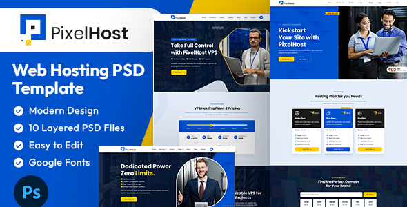 PixelHost | Web Hosting PSD Template by designingmedia | ThemeForest