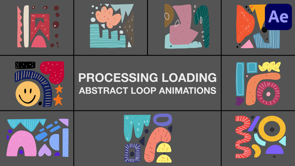 Processing Loading Abstract Loop Animations for After Effects, After ...