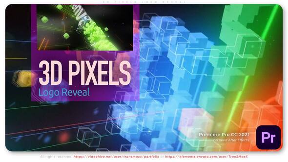 3D Pixels Logo Reveal, Premiere Pro Templates | VideoHive