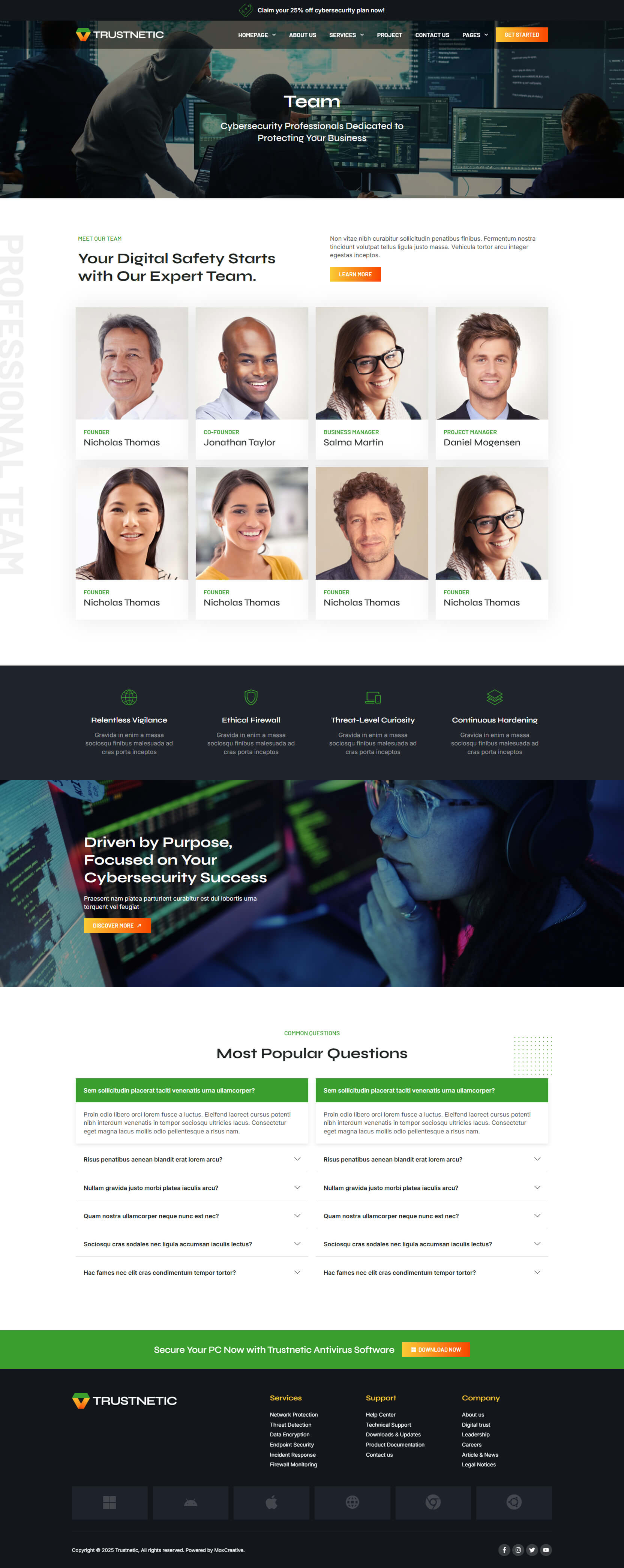 Trustnetic - Cyber Security Services Elementor Pro Template Kit by moxcreative