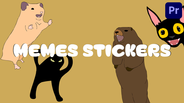 Memes Stickers Emoji Animations for Premiere Pro, Premiere Pro Templates
