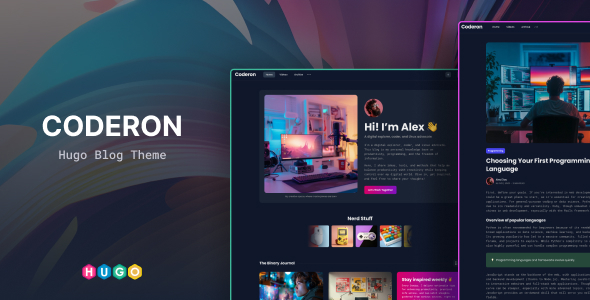 Coderon – Modern & Unique Hugo Blog Theme by AnvodStudio | ThemeForest