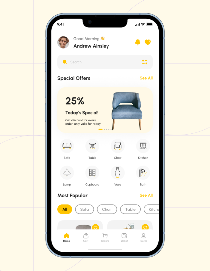 Interio – Furniture Ecommerce App Template | Flutter UI | Figma FREE by ...