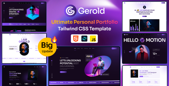 Gerold - Personal Portfolio Tailwind CSS Template by Theme-Junction