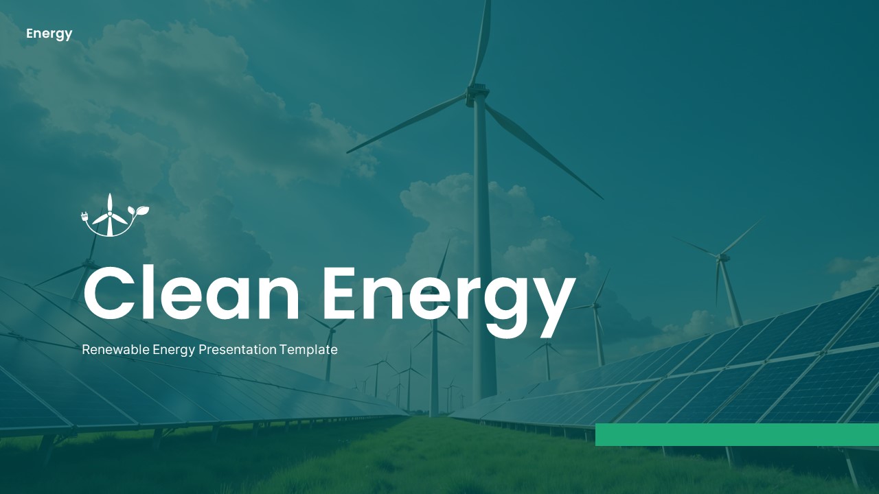 Renewable Clean Energy PowerPoint Template, Presentation Templates