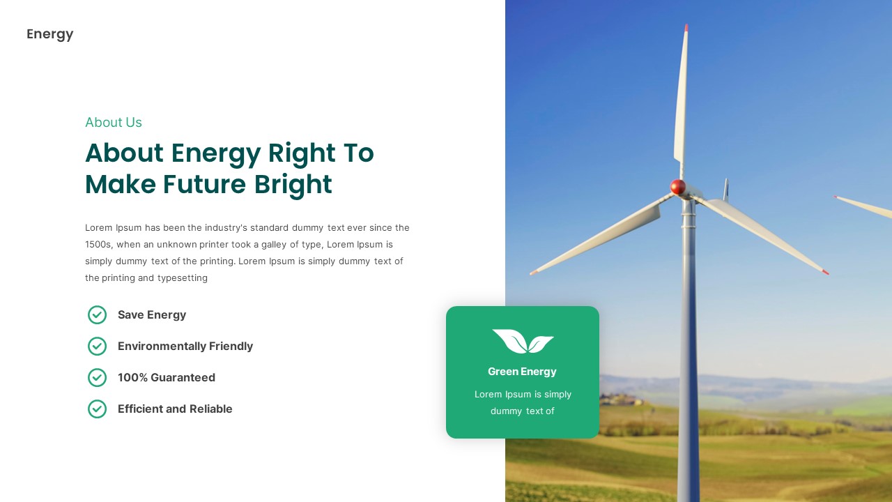 Renewable Clean Energy PowerPoint Template, Presentation Templates