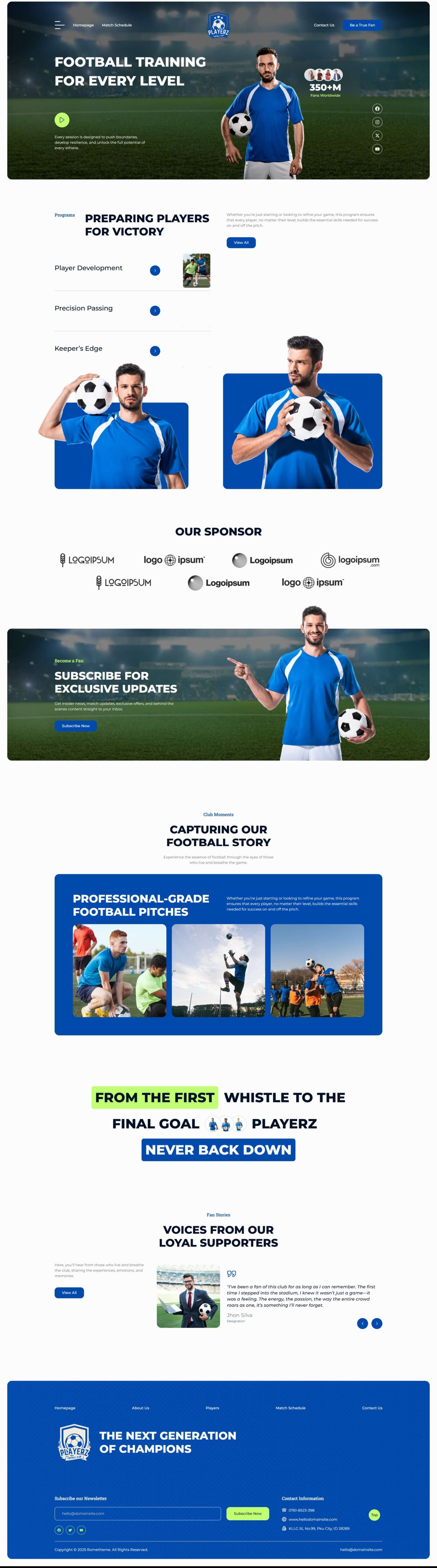 Playerz - Football Team & Sports Club Elementor Template Kit by Rometheme