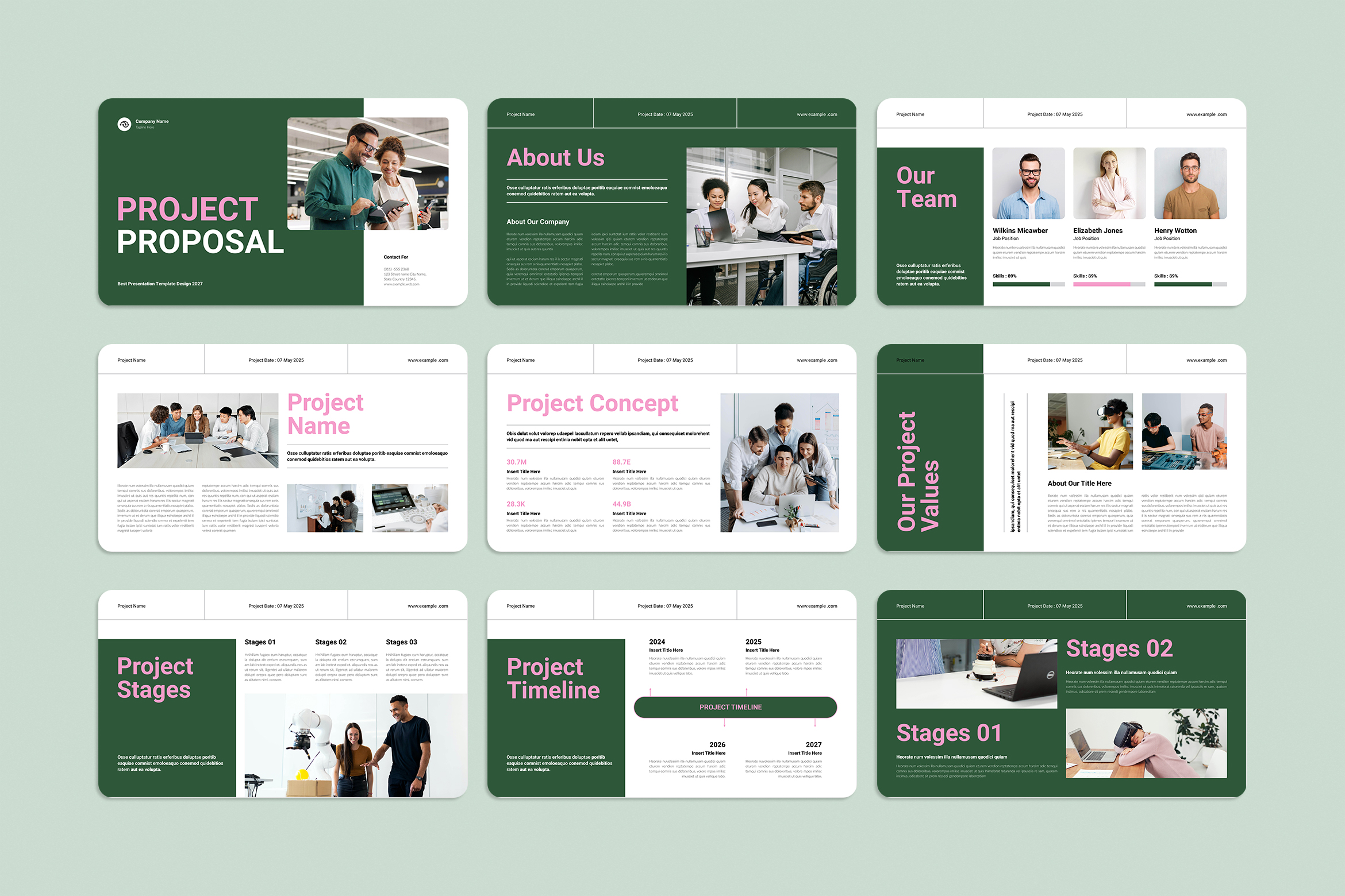 Project Proposal Presentation Powerpoint Template, Presentation Templates