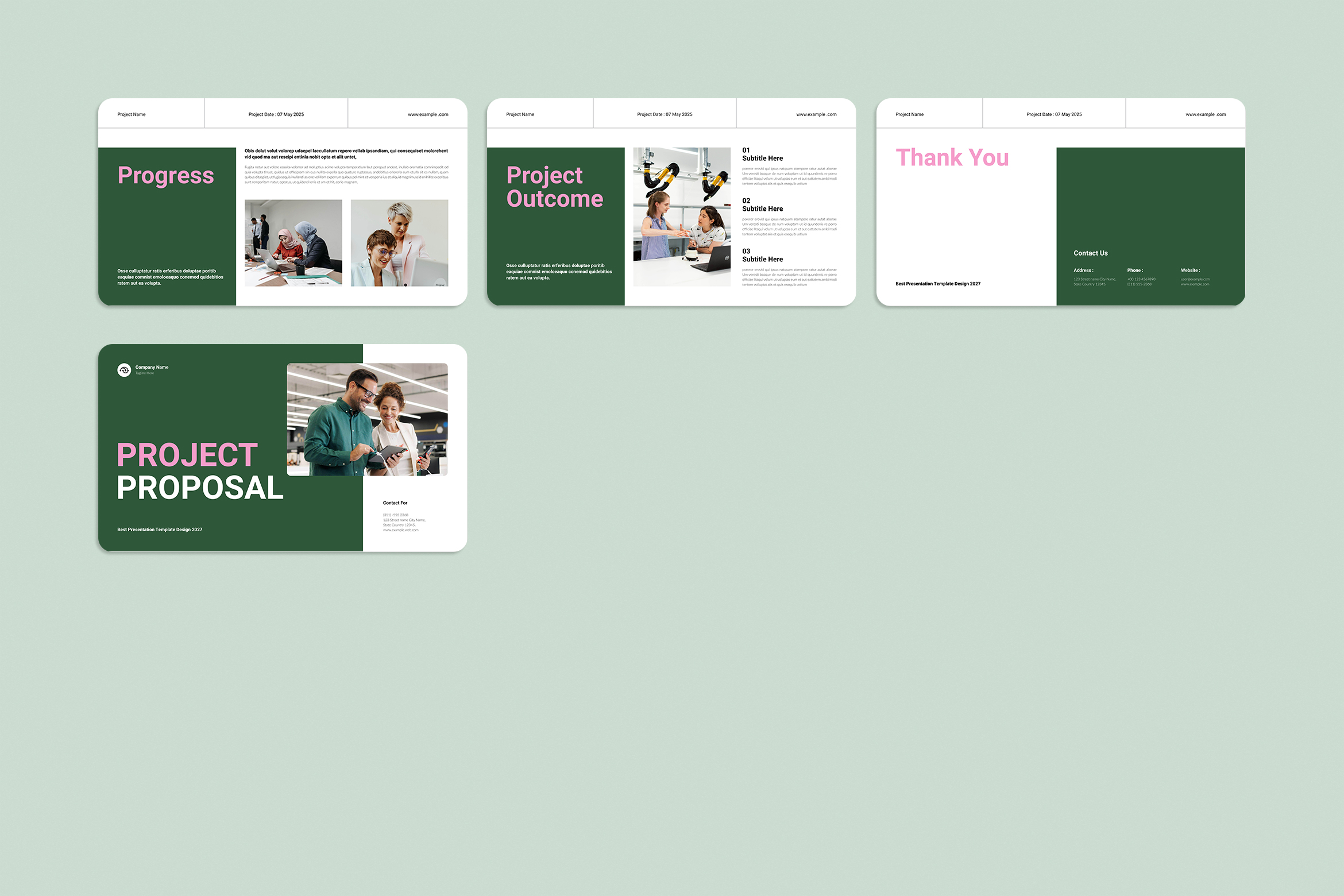 Project Proposal Presentation Powerpoint Template, Presentation Templates