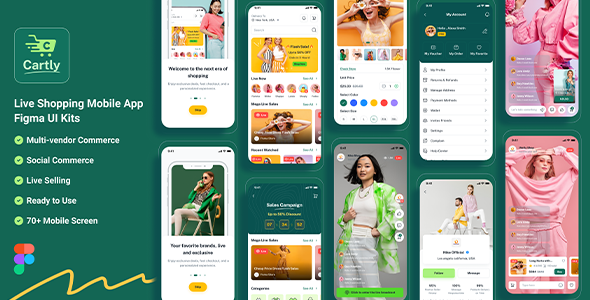 Cartly – Live Shopping Mobile App Figma UI Kits by createuiux | ThemeForest