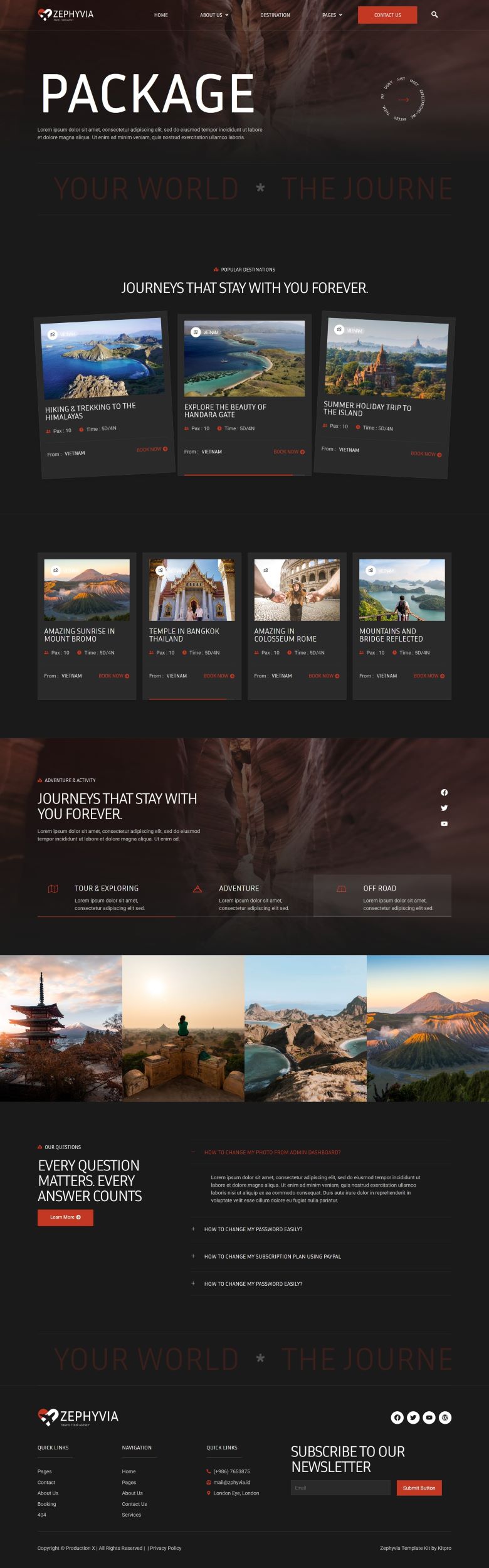 Zephyvia - Travel Tour Agency Elementor Template Kit by Kitpro | ThemeForest