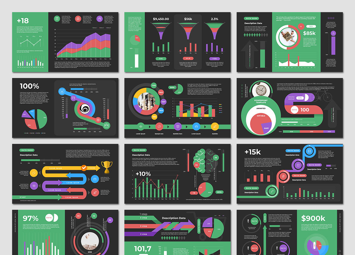 BUNDLE Dynamic Dashboards PowerPoint Presentation Template ...