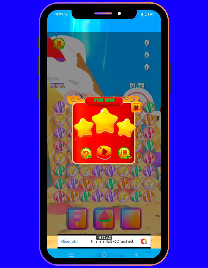 Sugar Rush 100 – Sweet Arcade Game Built with HTML5, CSS3, JavaScript in Android Studio by ...