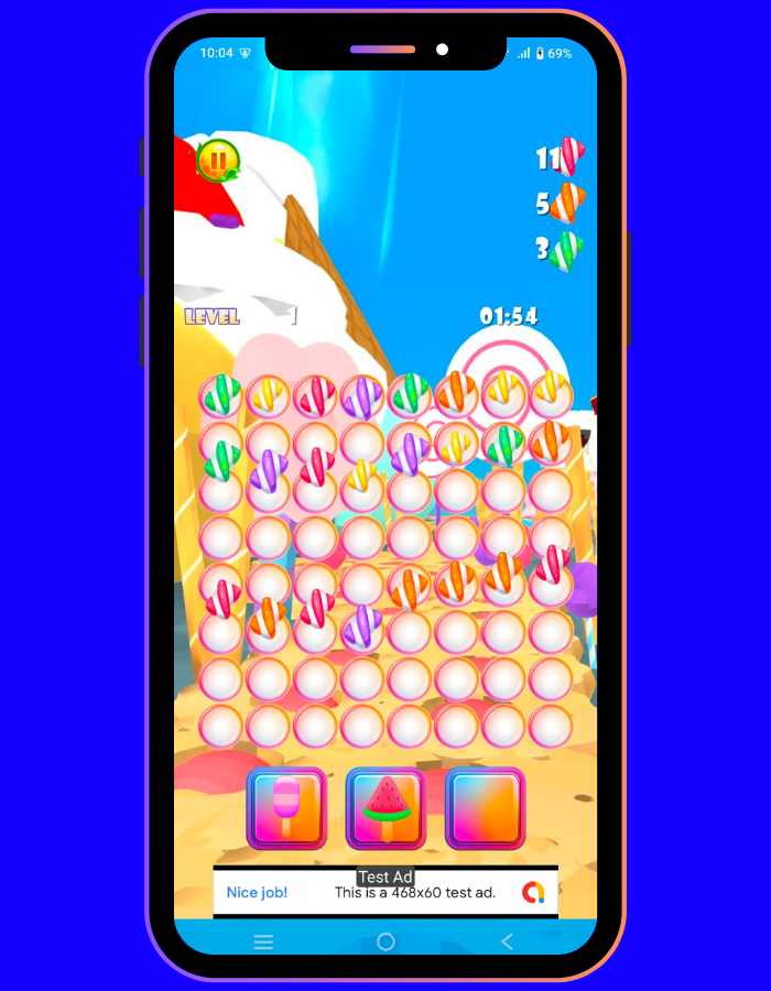 Sugar Rush 100 – Sweet Arcade Game Built with HTML5, CSS3, JavaScript in Android Studio by ...