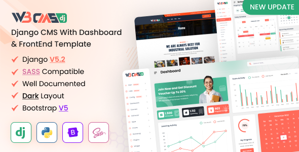 W3CMS - Pre-Build Django CMS Admin + Frontend by DexignZone | ThemeForest