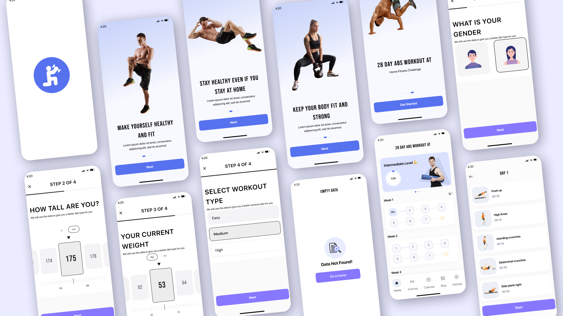 28-Day Home Abs Workout Challenge Full app in Flutter (Android, iOS ...