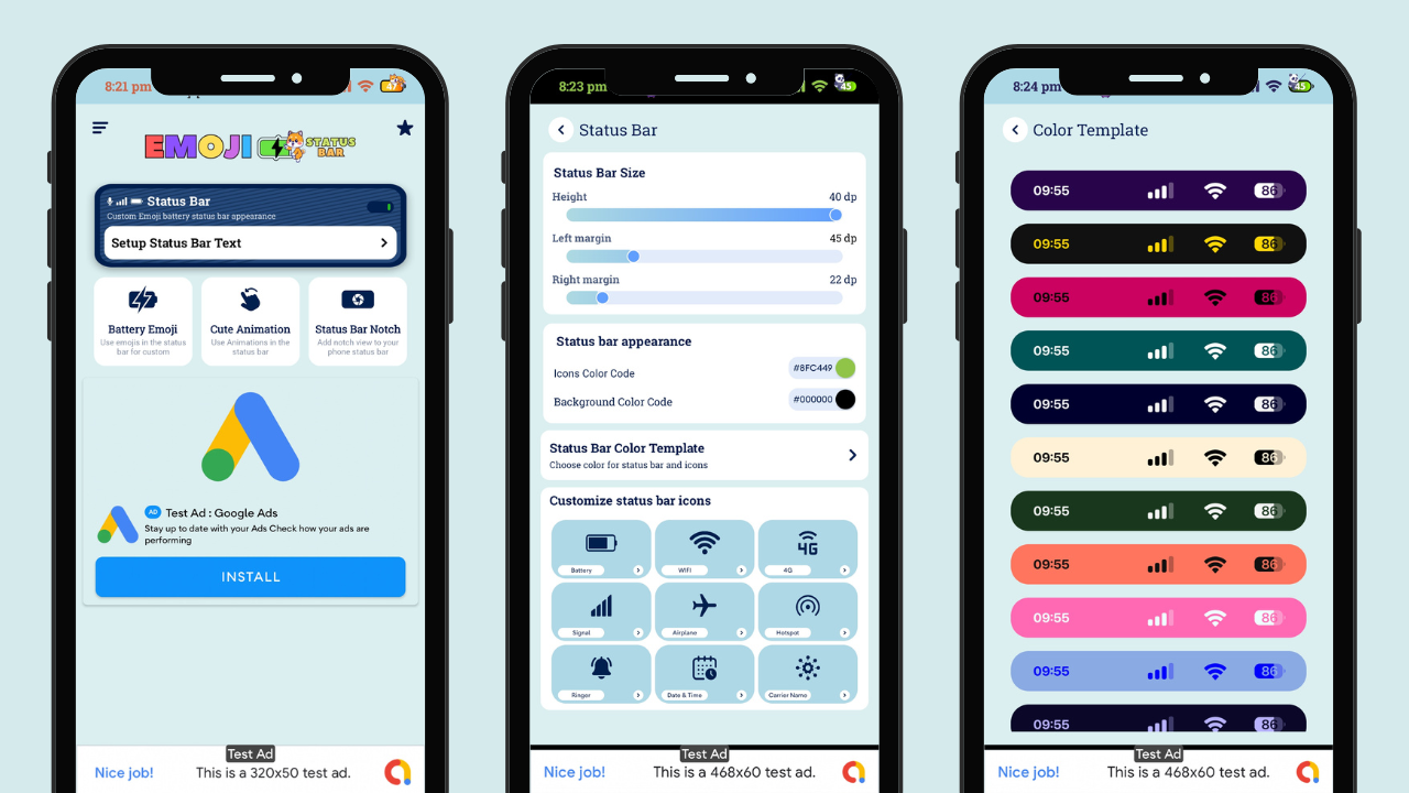 Emoji Battery Status Bar with AdMob Ads Android by MJAppsStudio | CodeCanyon