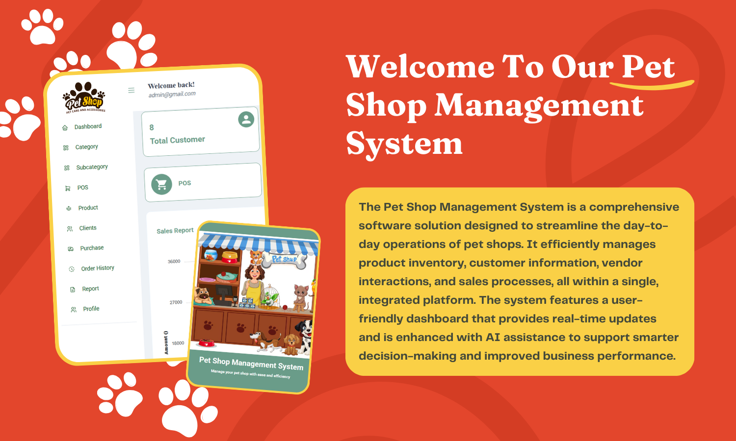 Pet Store Management System | POS System | CRM for Veterinary by samyotech