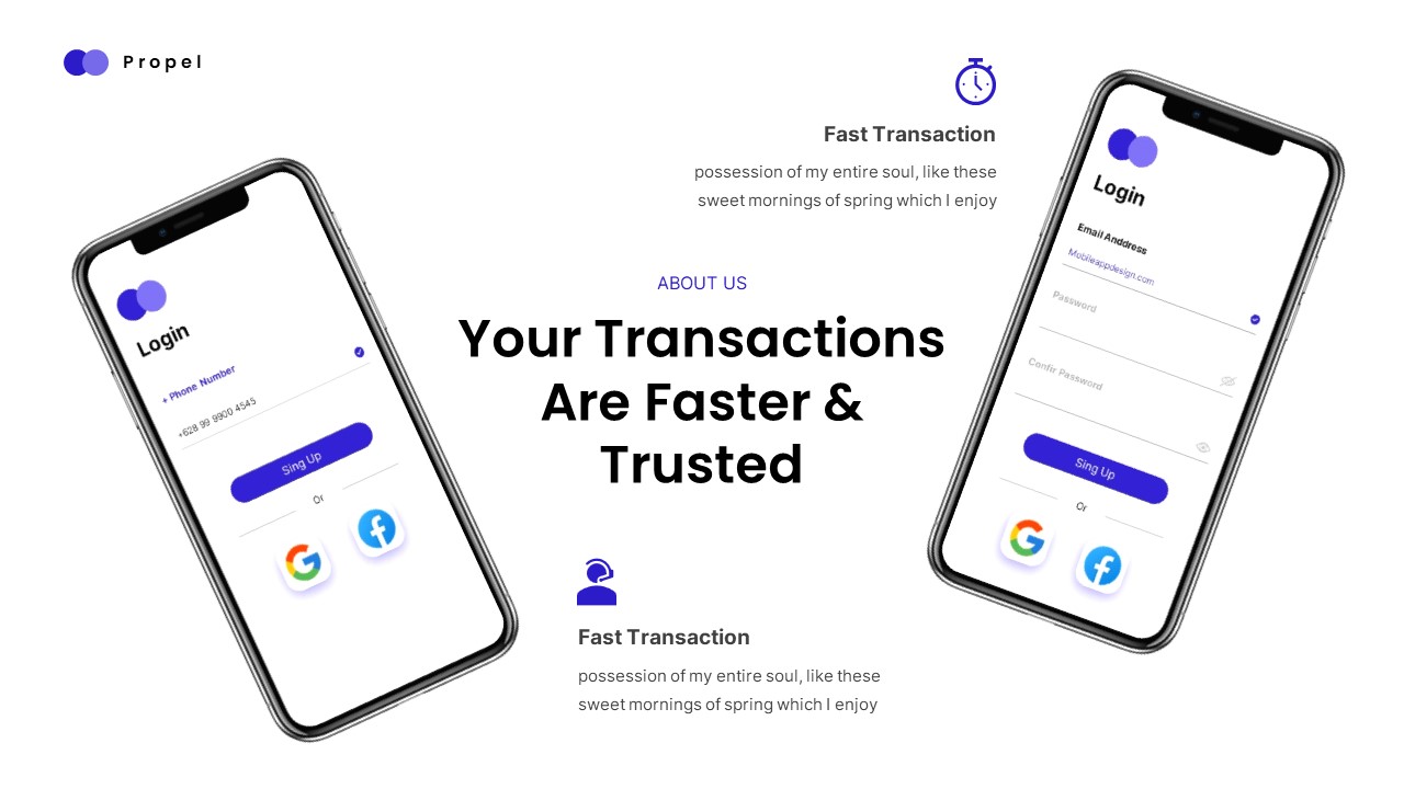 Propel - Mobile App & SAAS PowerPoint Template, Presentation Templates