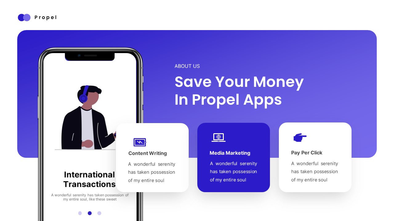 Propel - Mobile App & SAAS PowerPoint Template, Presentation Templates