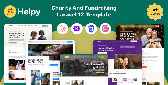 Helpy - Laravel 12 Charity And Fundraising Template by Unifato | ThemeForest