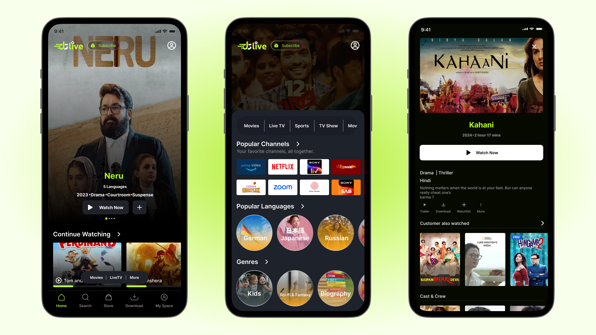 DTLive: Movie, TV Show, OTT, Live TV, Streaming Flutter App (Android ...