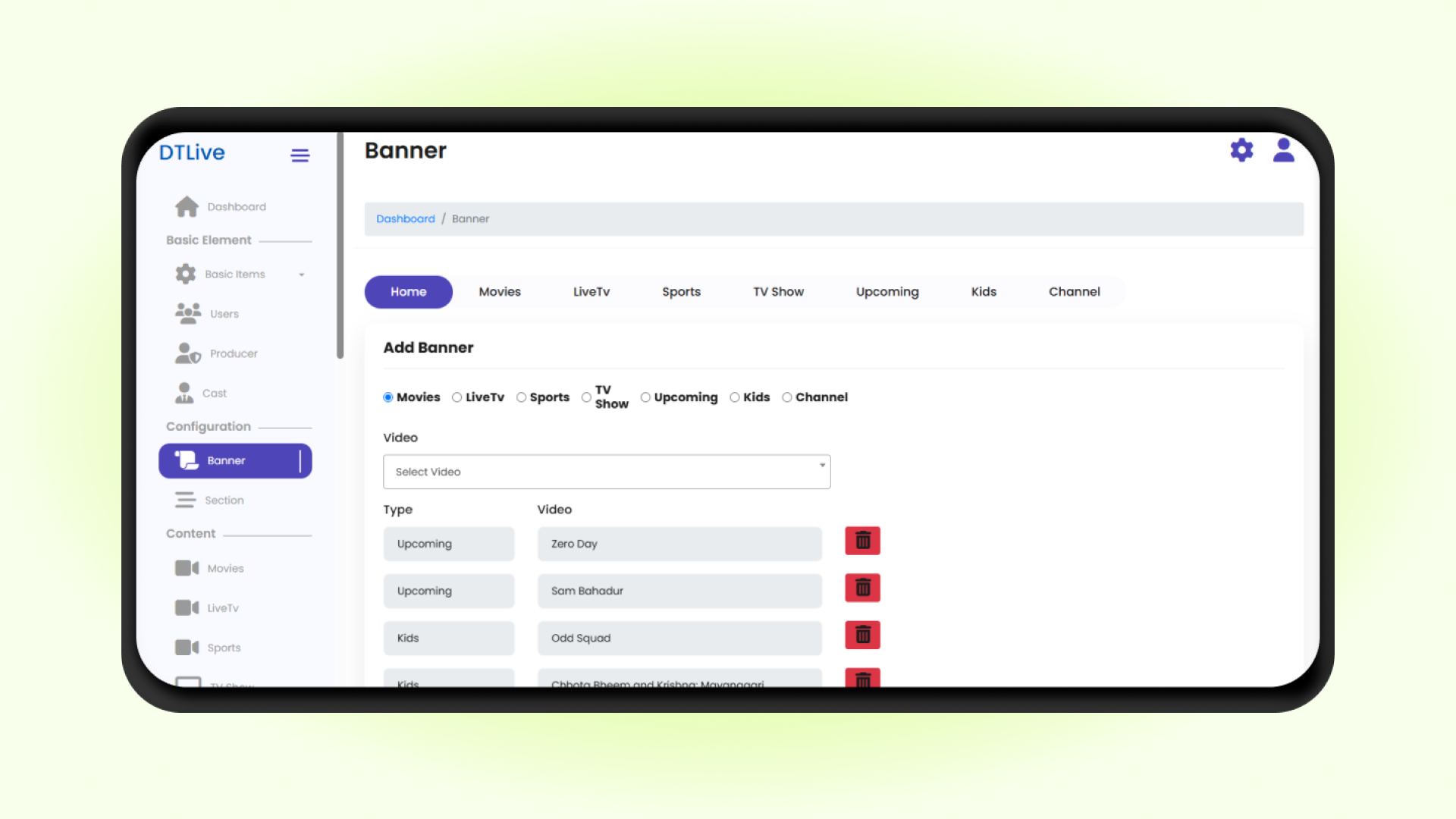 DTLive: Movie, TV Show, OTT, Live TV, Streaming Flutter App (Android ...