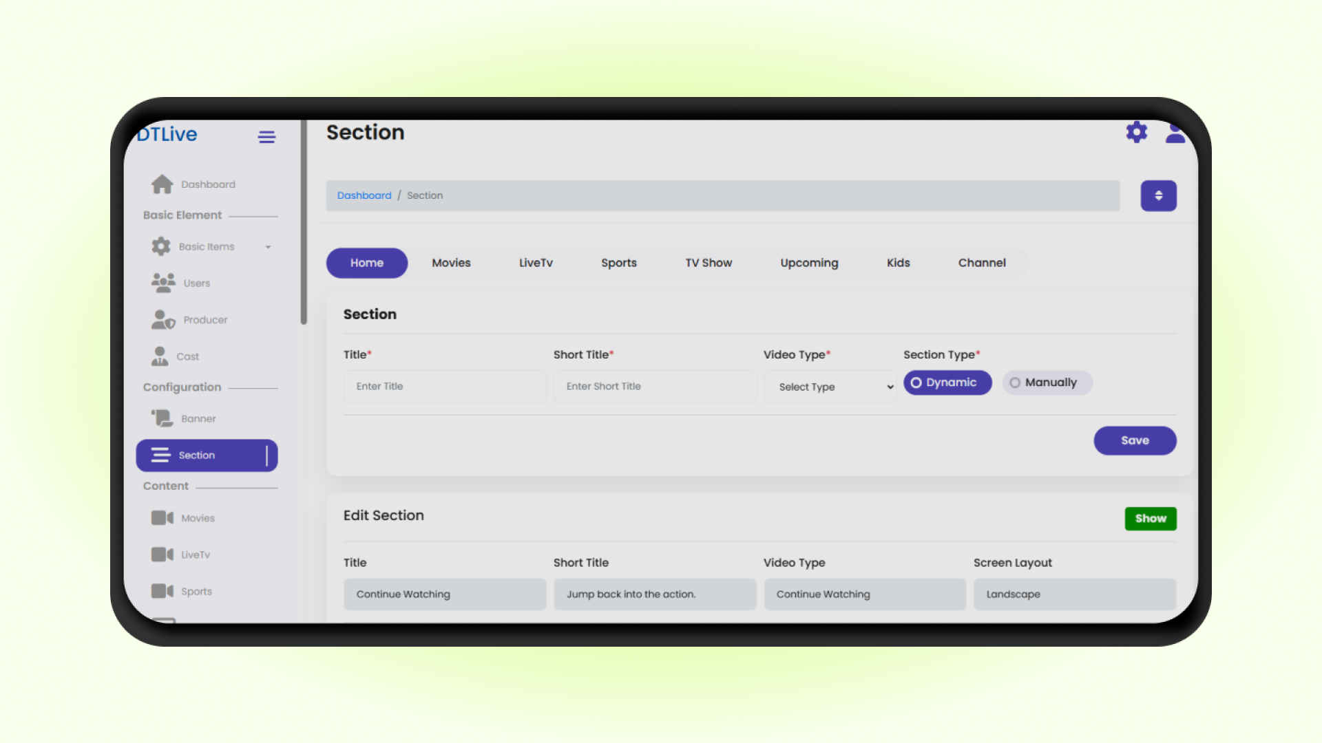 DTLive: Movie, TV Show, OTT, Live TV, Streaming Flutter App (Android ...