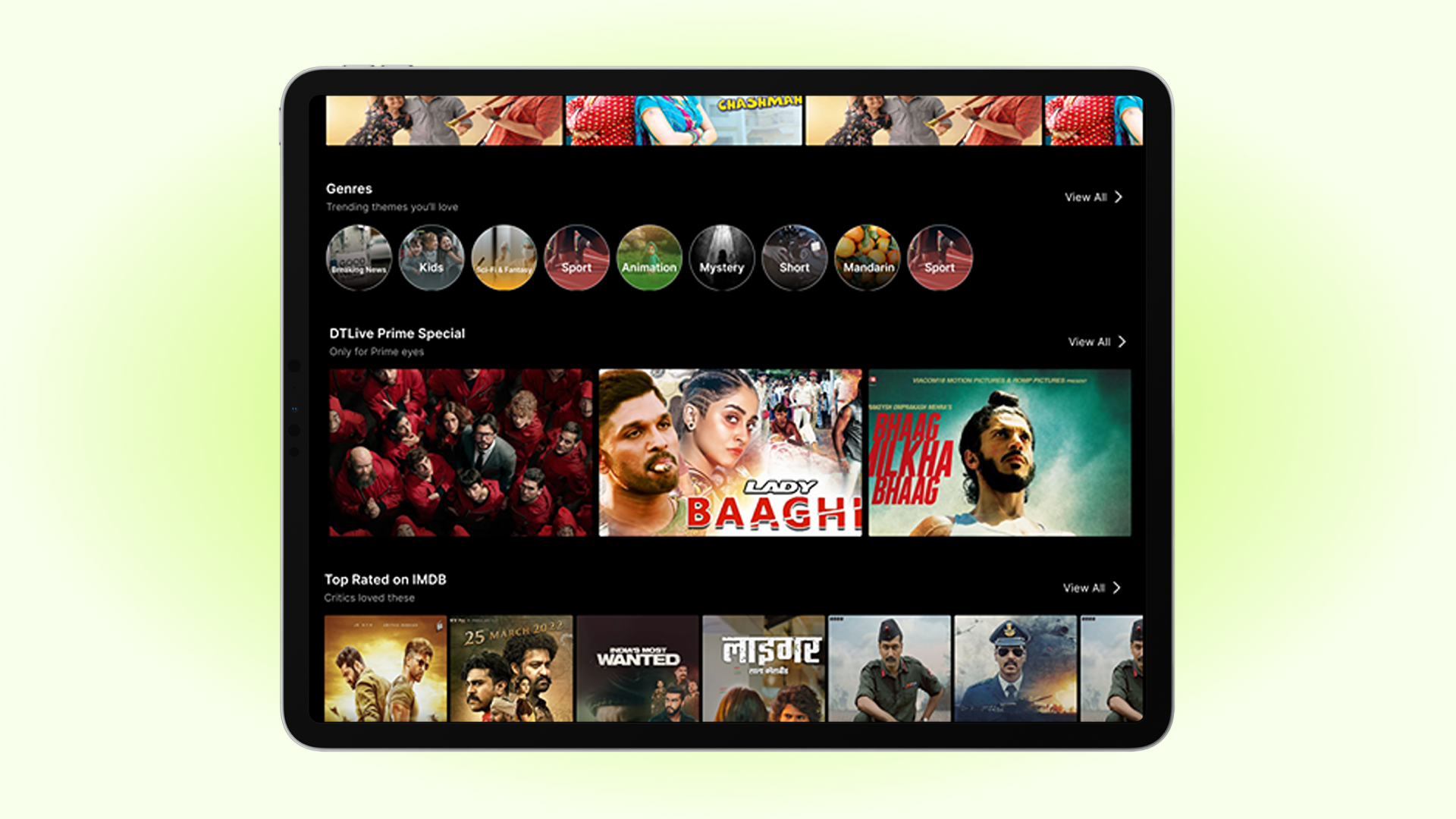 DTLive: Movie, TV Show, OTT, Live TV, Streaming Flutter App (Android ...