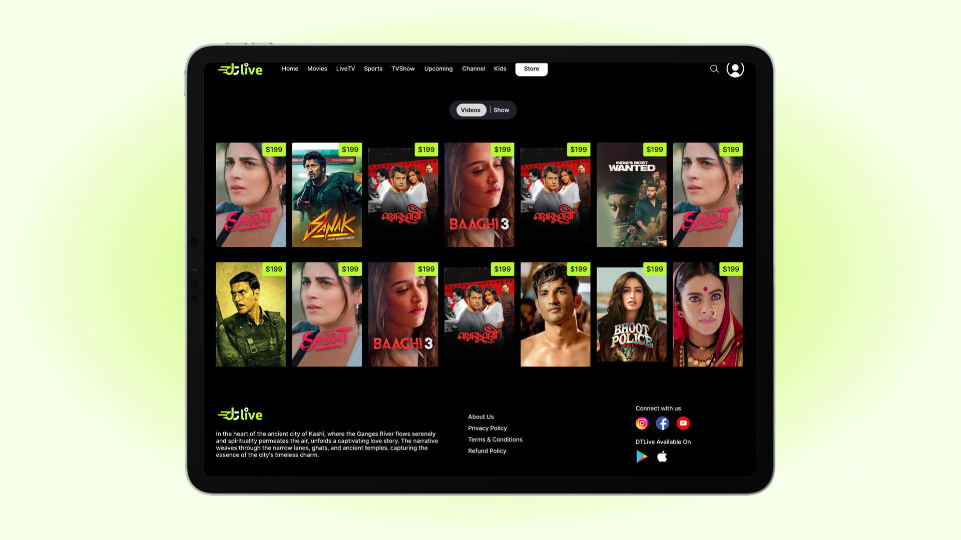 DTLive: Movie, TV Show, OTT, Live TV, Streaming Flutter App (Android ...