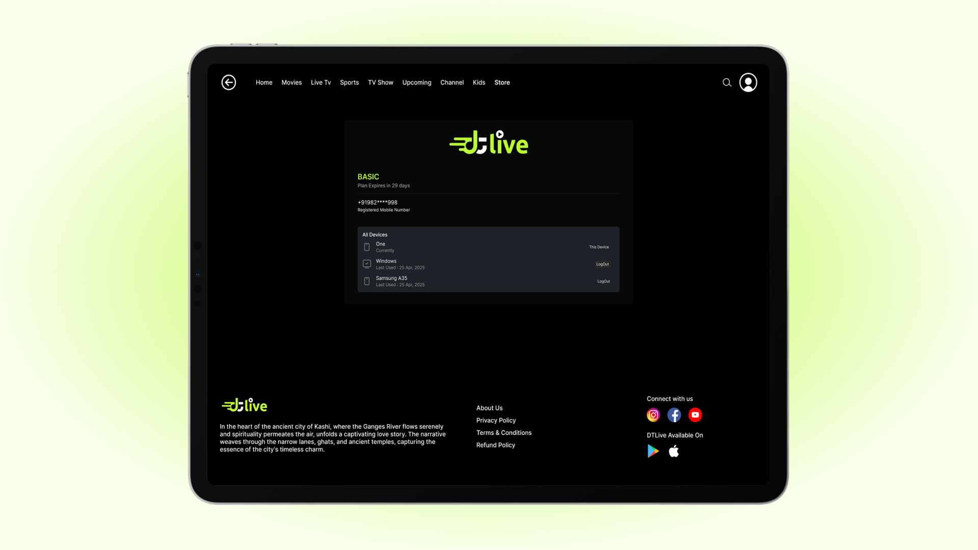 DTLive: Movie, TV Show, OTT, Live TV, Streaming Flutter App (Android ...