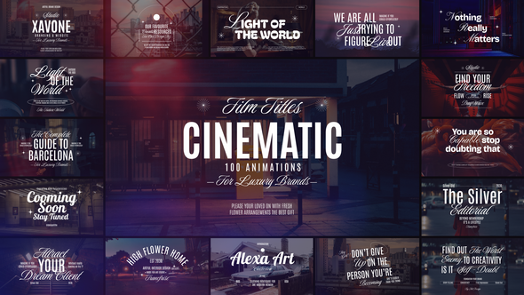100 Cinematic Film Titles for Premiere Pro, Premiere Pro Templates