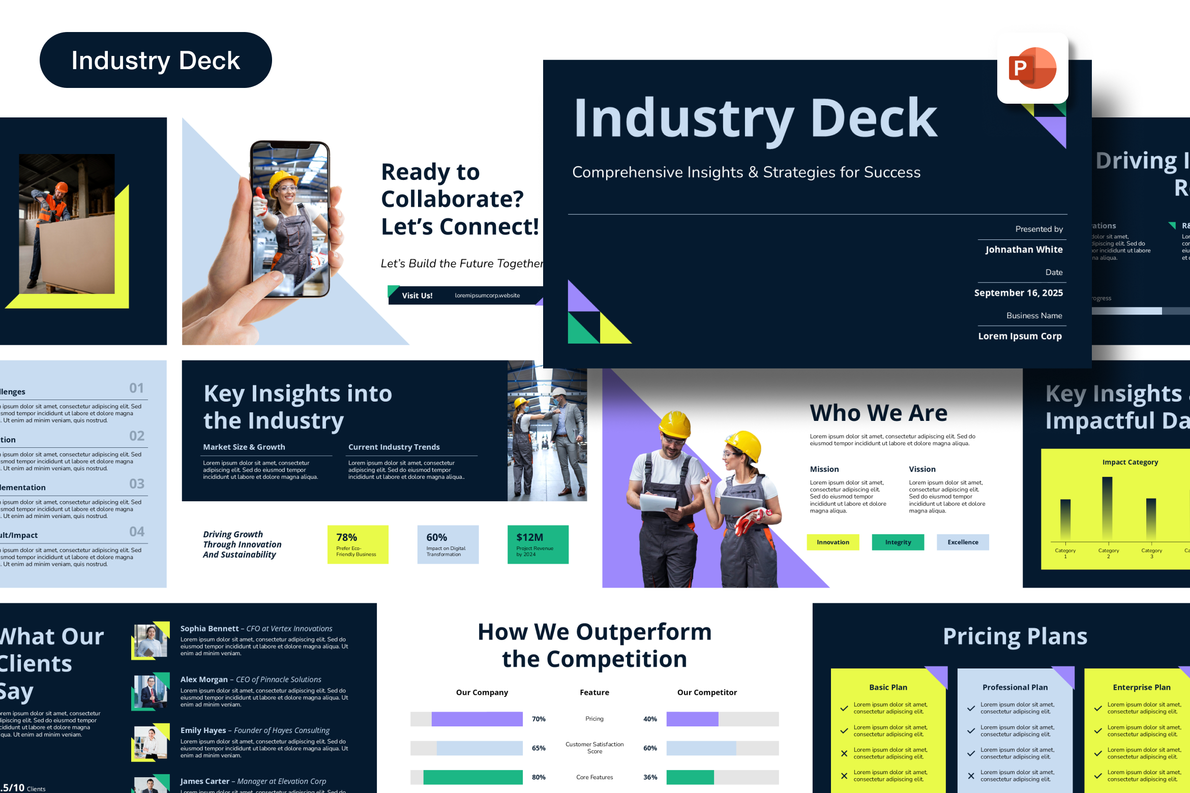 Industry Deck Presentation Template, Presentation Templates | GraphicRiver
