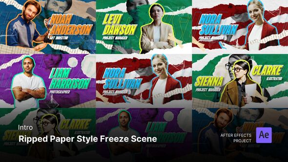 Intro - Ripped Paper Style Freeze Scene After Effects Template, After ...