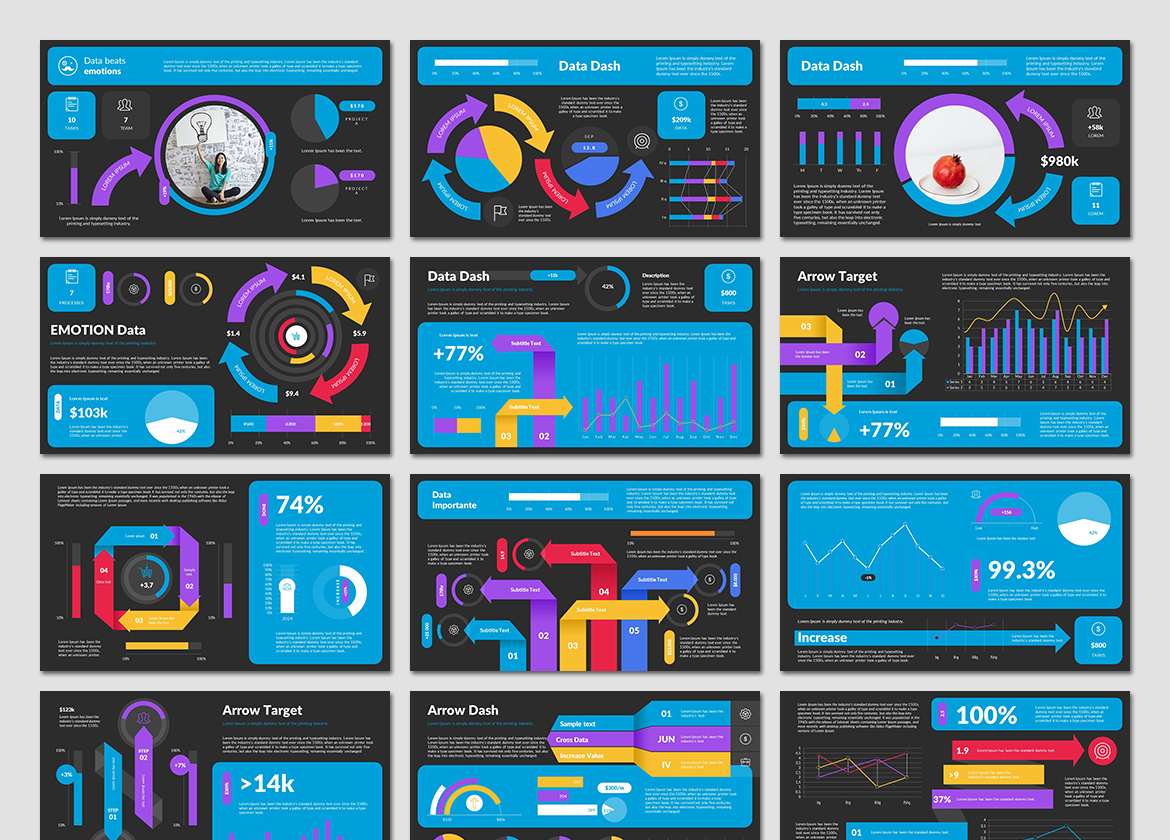 BUNDLE Infographic Dashboards PowerPoint Presentation Template ...