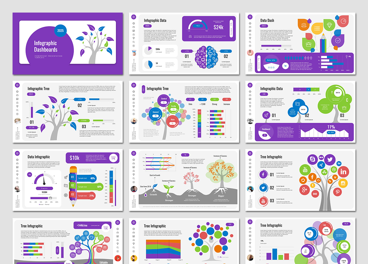 BUNDLE Infographic Dashboards PowerPoint Presentation Template ...