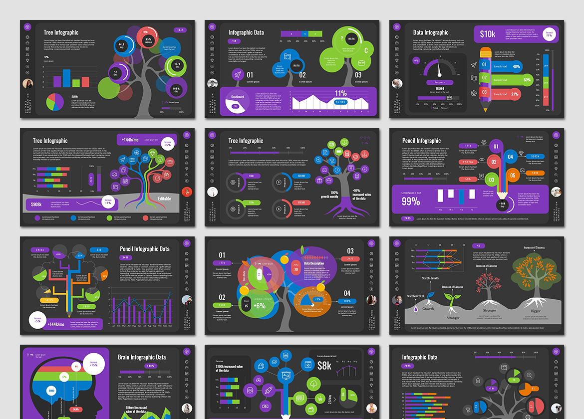 BUNDLE Infographic Dashboards PowerPoint Presentation Template ...