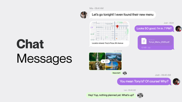 Chat Messages | Animated Messaging UI Template, After Effects Project Files