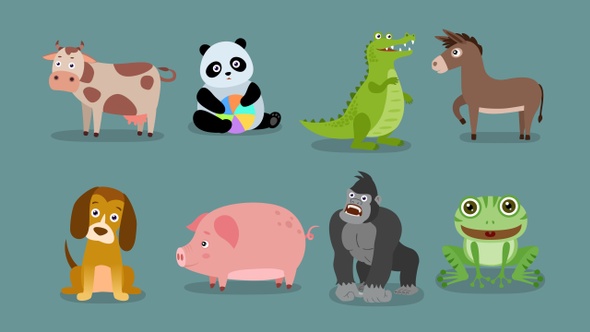 Cartoon Animals 3, Motion Graphics | VideoHive