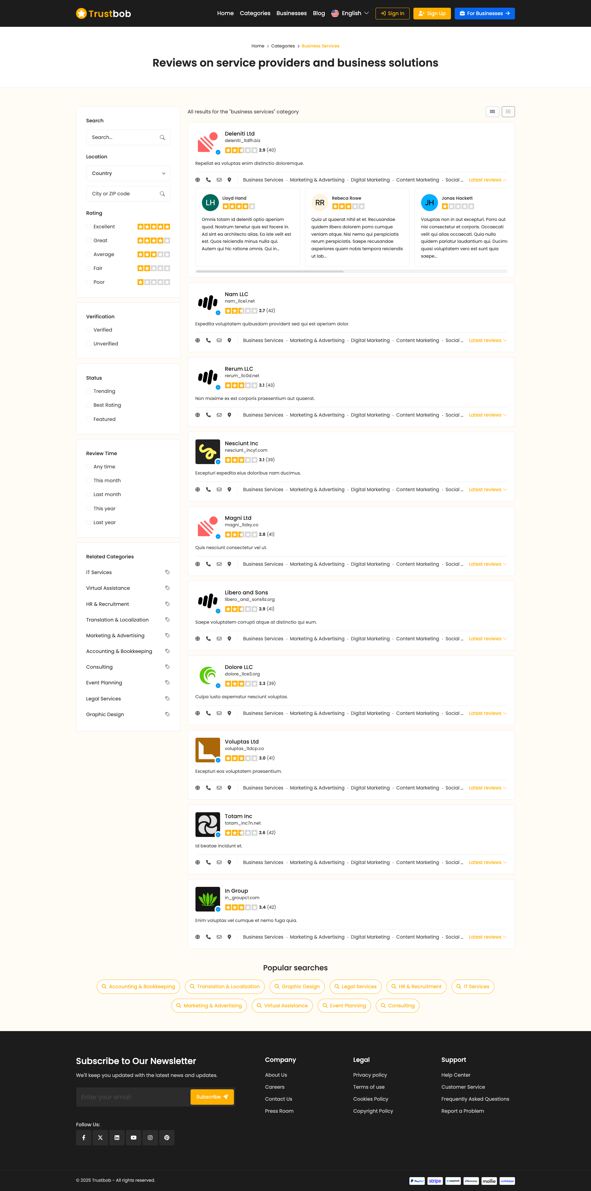 Trustbob - Business Review And Rating Platform (SAAS) by Vironeer | CodeCanyon