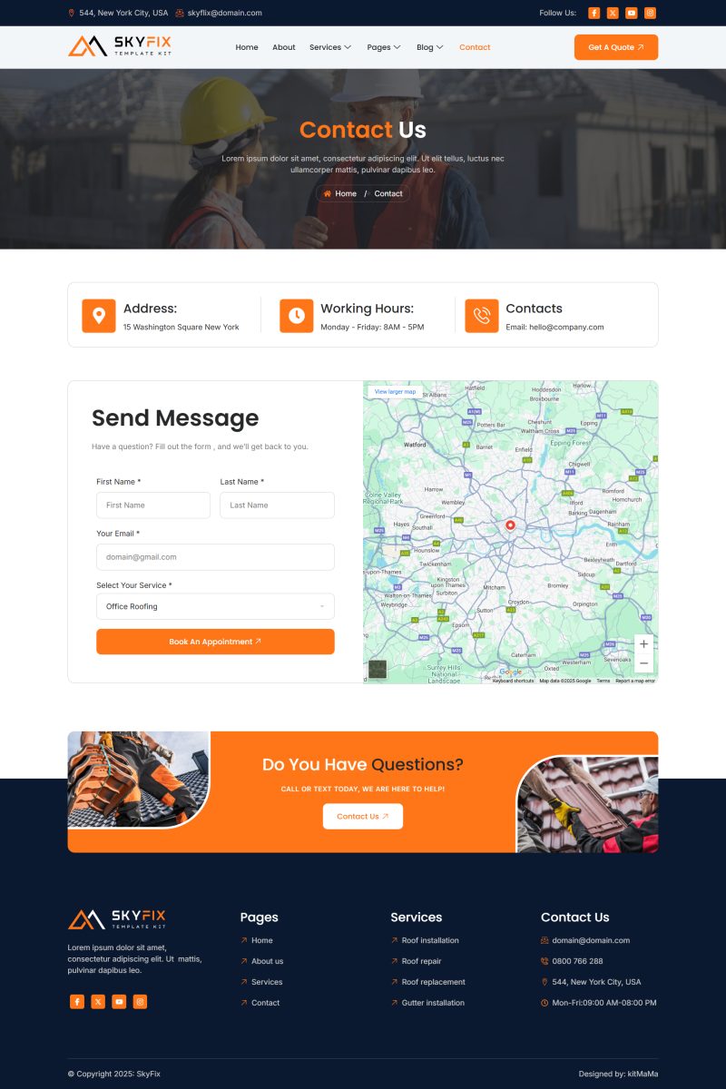 SkyFix - Roofing Services Elementor Template Kit by Alfa_Themes | ThemeForest