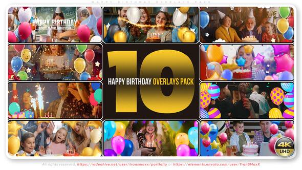 Happy Birthday Overlays Pack, After Effects Project Files | VideoHive