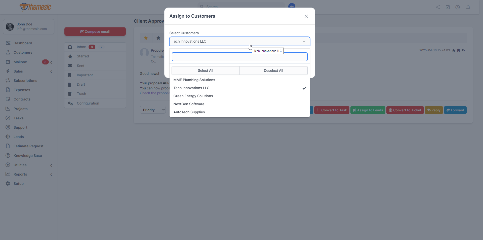 Mailbox - Webmail based e-mail client module for Perfex CRM by themesic