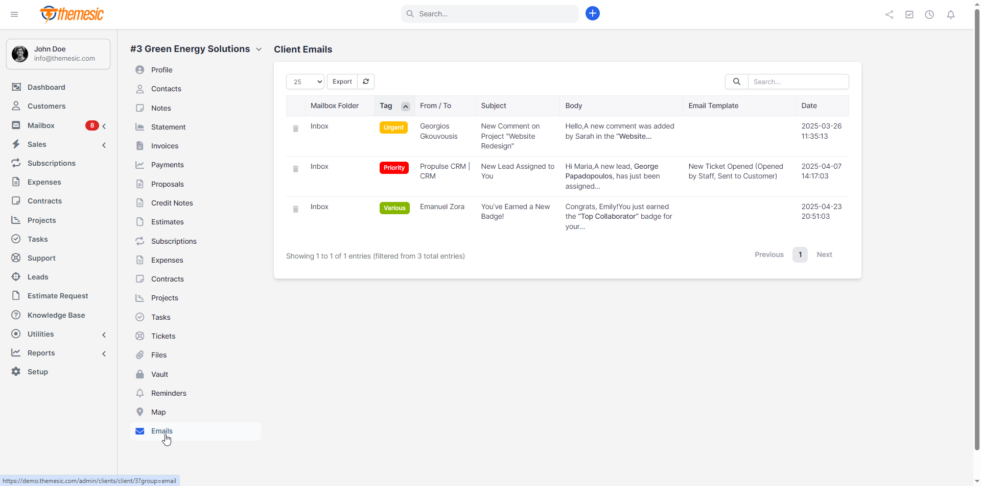 Mailbox - Webmail based e-mail client module for Perfex CRM by themesic