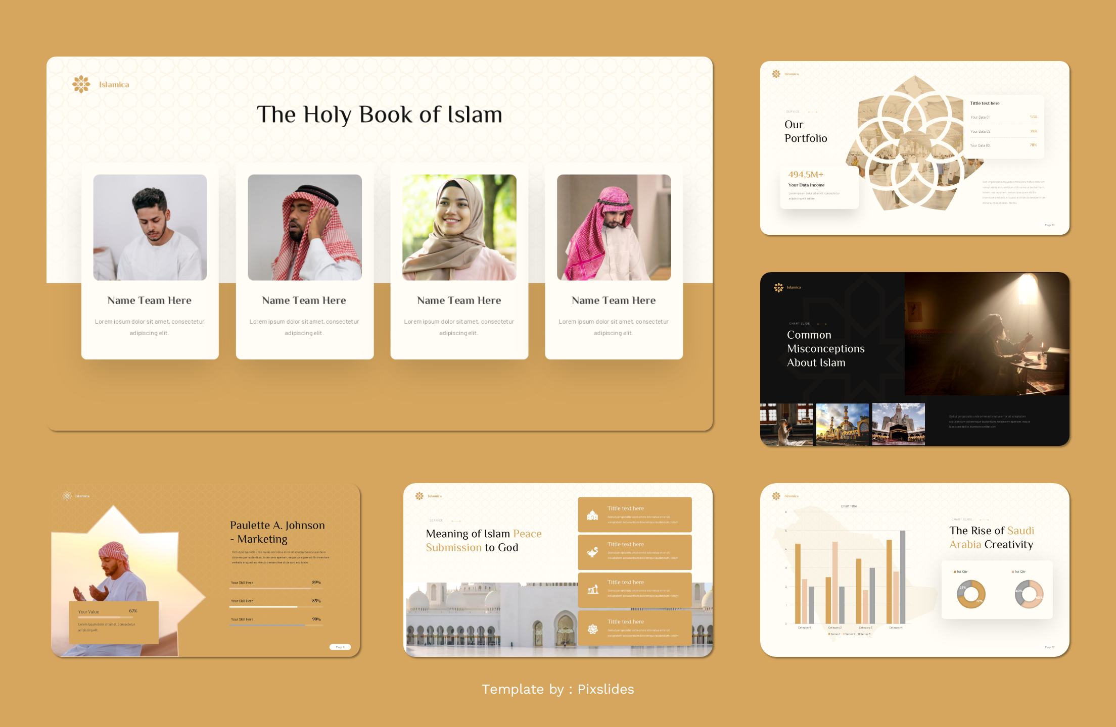 Islamica - Islamic Keynote Presentation Template, Presentation Templates