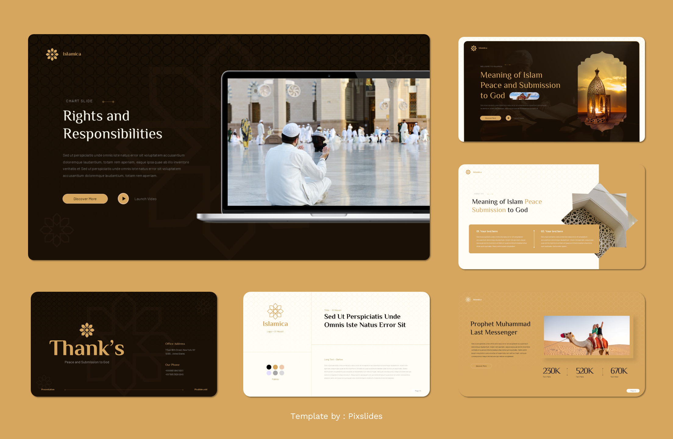 Islamica - Islamic Keynote Presentation Template, Presentation Templates