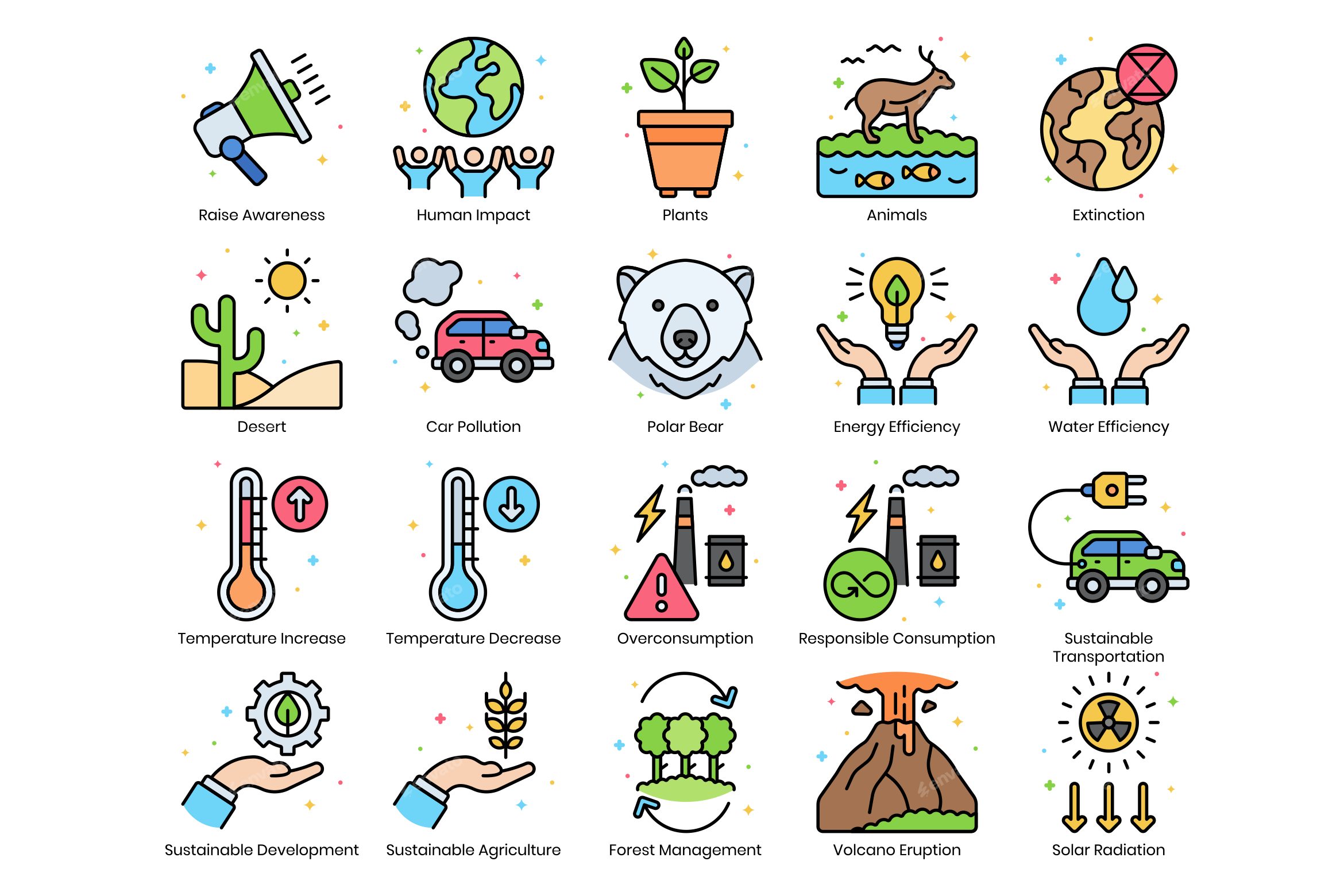 60 Global Heating Icons, Icons | GraphicRiver