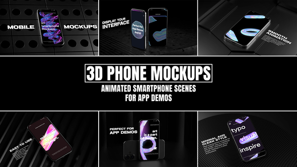 3D Phone Mockups Animated Smartphone Scenes for App Demos, After ...