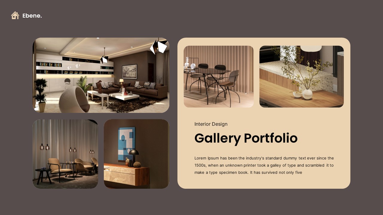 Interior Space Design Google Slides Template, Presentation Templates