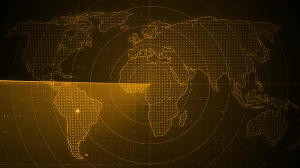 World map radar HUD animation, Motion Graphics | VideoHive